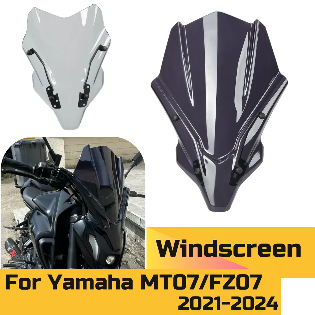 MT07 Windshield For Yamaha MT 07 2021-2024 2023 MT-07 Windscreen Front ...
