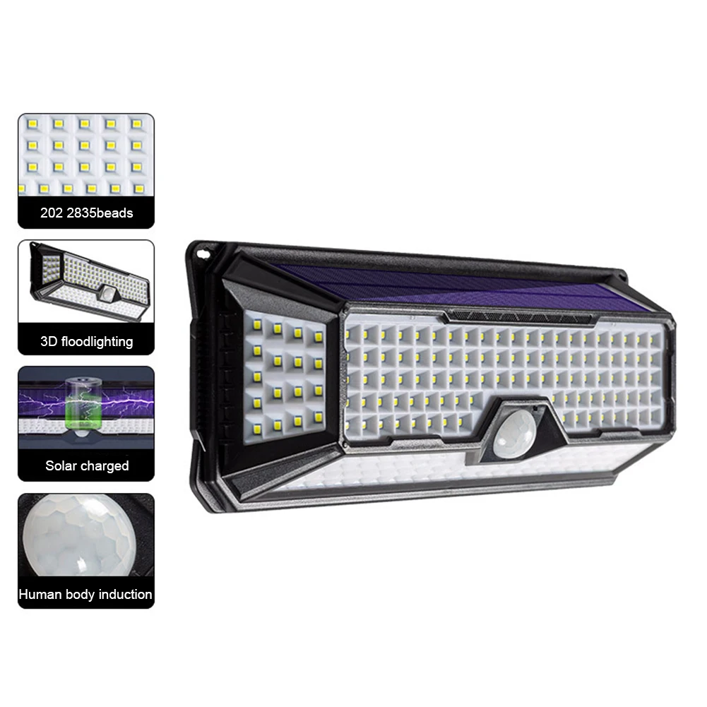 Solar-Outdoor-Lights-Super-Bright-202-LED-Security-Lights-4000-Lumen ...