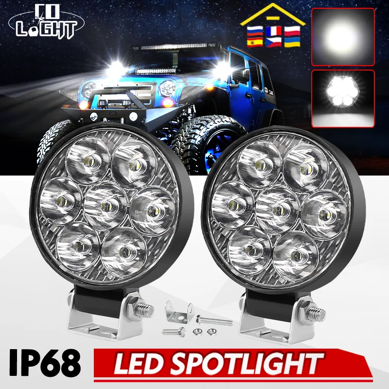 CO LIGHT 미니 오프로드 LED 작업 램프, 5D 플러드 스팟 콤보 빔 보트, 4WD 트랙터, LED 라이트 바, 자동 ...