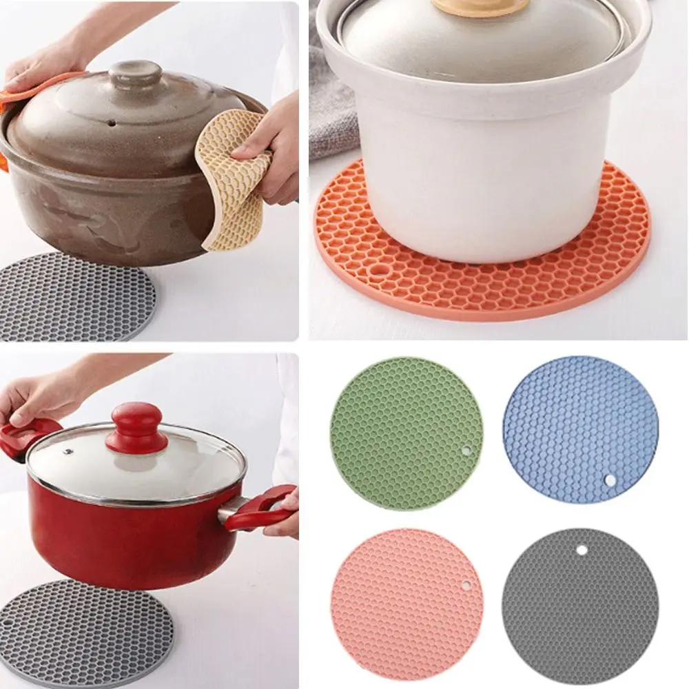 Round-Honeycomb-Shaped-Mats-Non-slip-Table-Mat-Heat-Resistant-Silicone ...