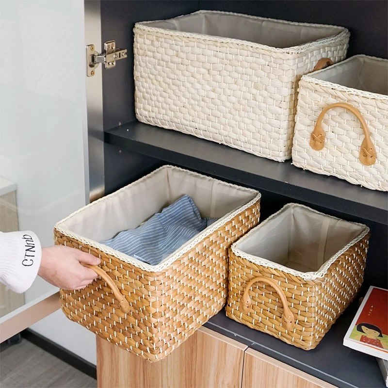 Woven Storage Baskets Shelves | Woven Storage Baskets Lids - Woven ...