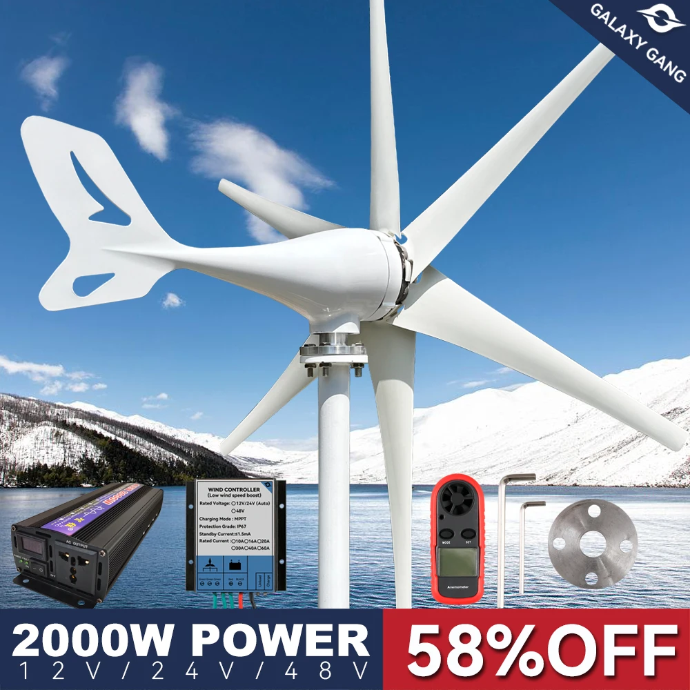 2kw-Wind-Turbine-Generators-12v-24v-48v-3-Blades-MPPT-Charge-Inverter ...