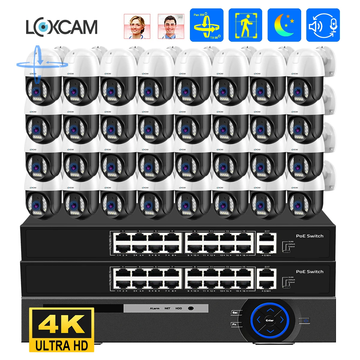 XMEYE-32CH-Security-Camera-System-4K-POE-NVR-Set-Outdoor-POE-IP-PTZ ...