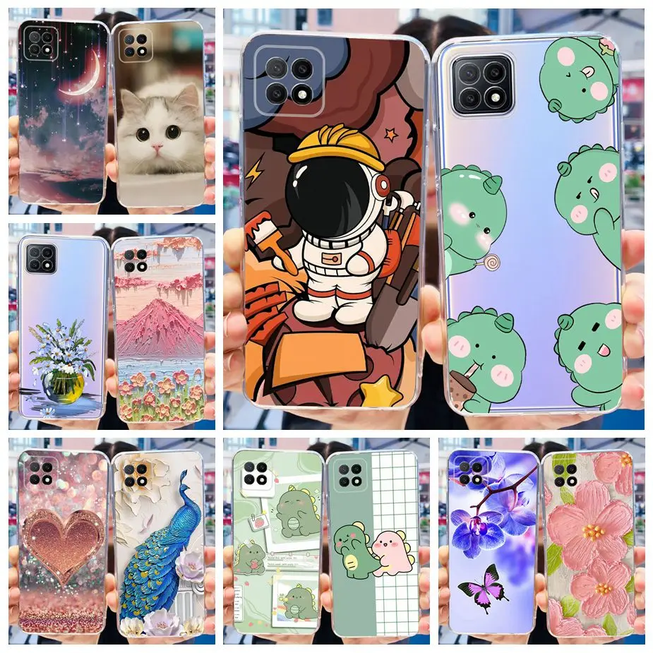 For-Oppo-A73-5G-Case-CPH2161-Stylish-Painted-Cover-Soft-TPU-Full ...