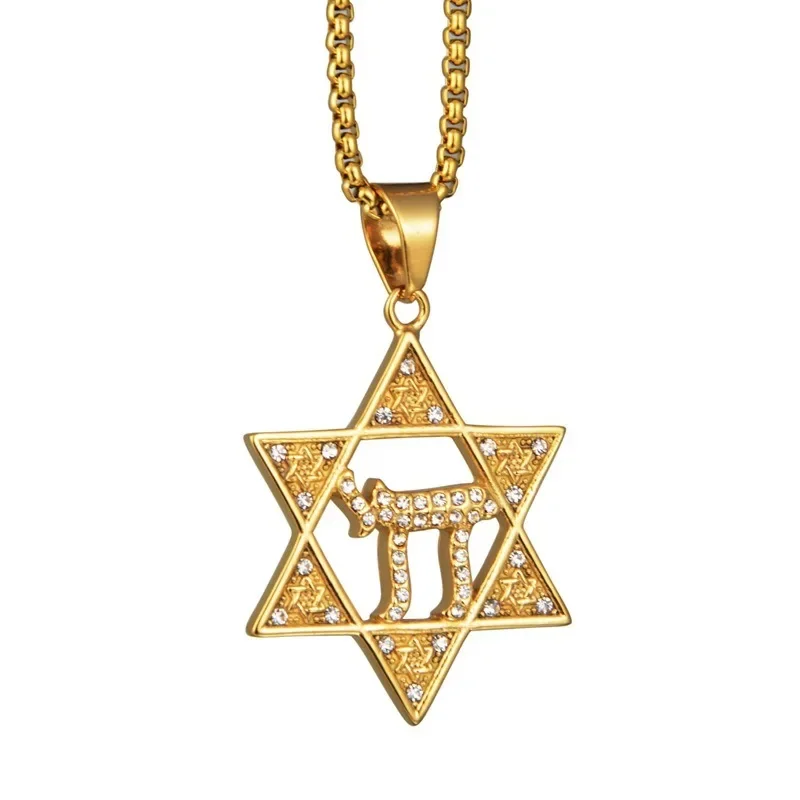 High-Quality-Star-Necklace-Jewish-Satellite-Hexagram-Titanium-Steel ...