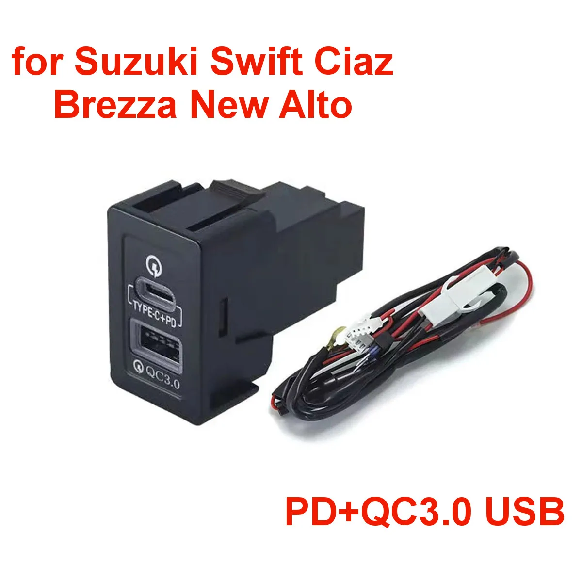 Pd Qc3.0 Car Fast Charger Usb Type-c Interface Socket For Suzuki Sx4 ...