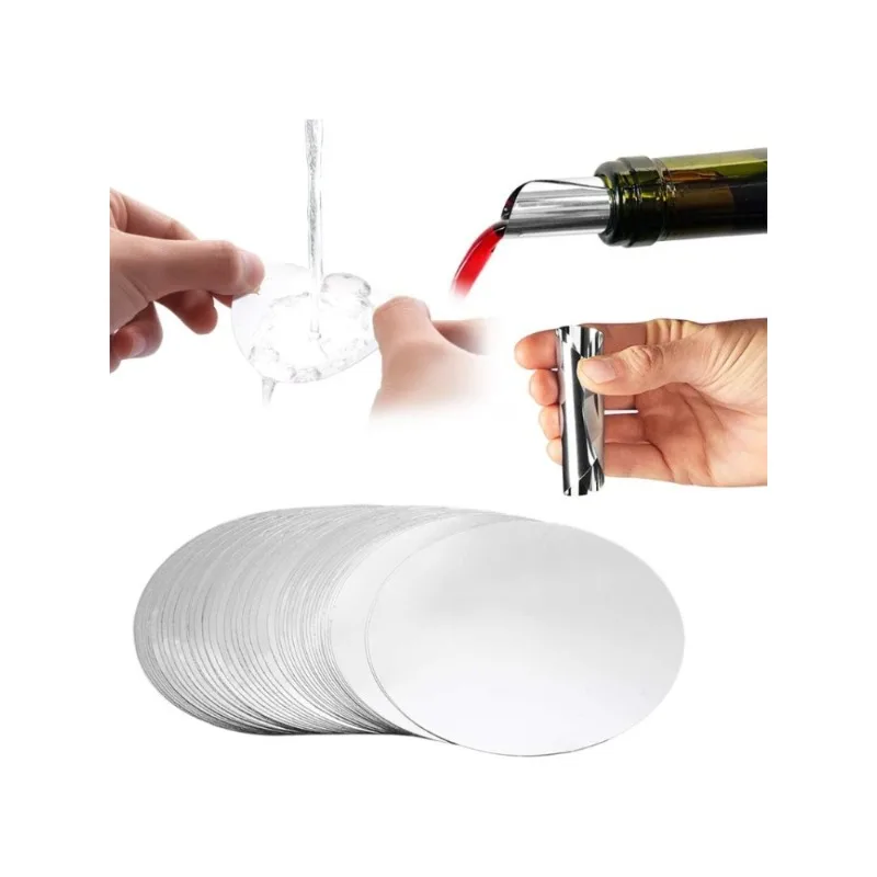 Silver-Wine-Pourer-Discos-Drip-Proof-Drop-Drip-Stop-Derramando-Despeje ...