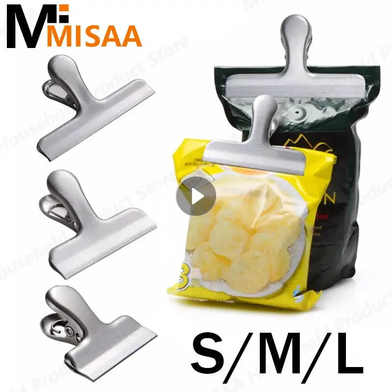 Stainless-Steel-Bag-Clips-S-M-L-Air-Tight-Bag-Clip-Durable-Paper-Seal ...