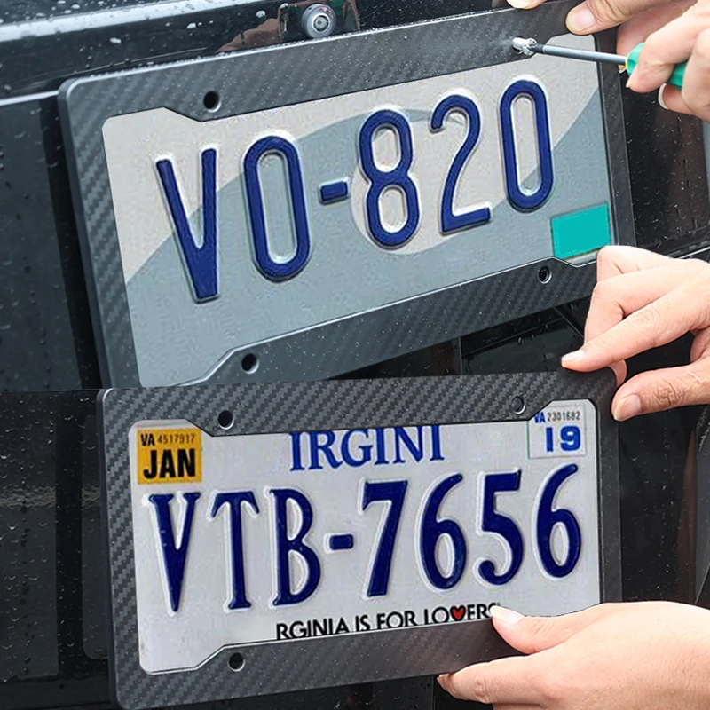 Carbon-Fiber-Universal-License-Plate-Frame-American-Standard-License ...