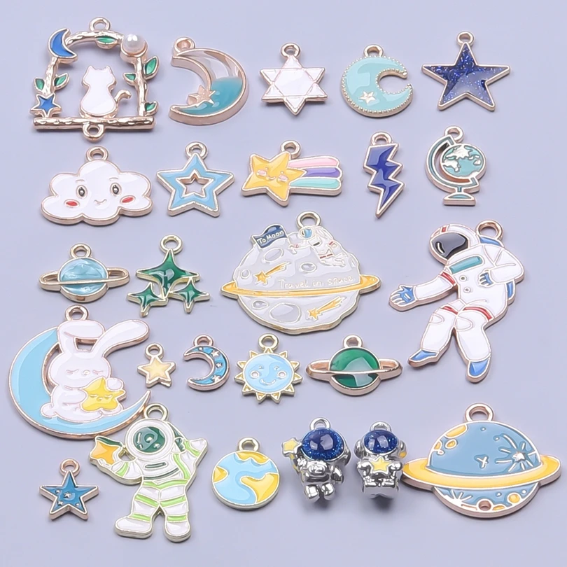 Random-Mix-Enamel-The-Firmament-Sun-Moon-Star-Charm-For-Jewelry-Making ...