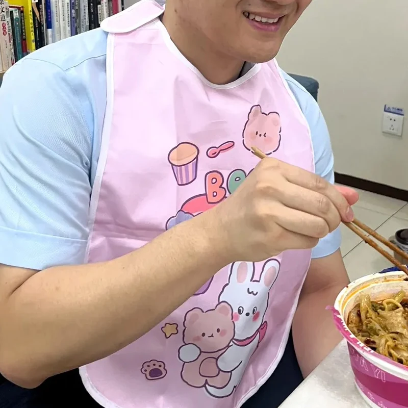Kawaii ABDL Adult Baby Waterproof Anti-dirty Bib Cute Cartoon Pattern ...