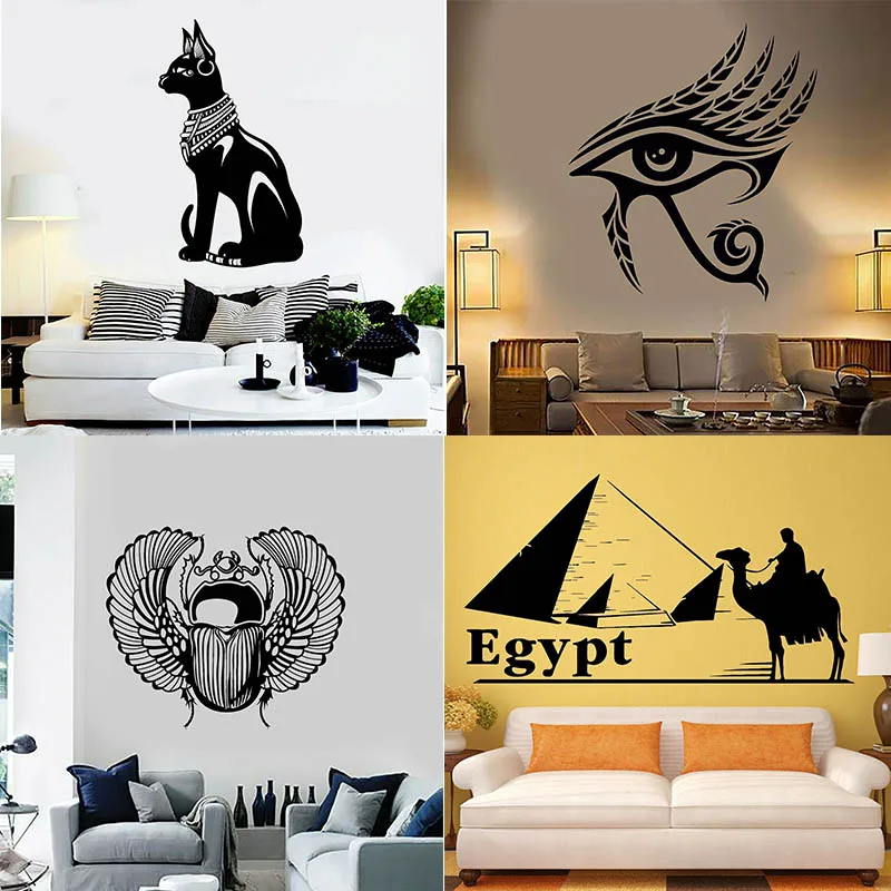 Ancient Egypt Queen Cleopatra Egyptian Wings Vinyl Wall Art Sticker ...