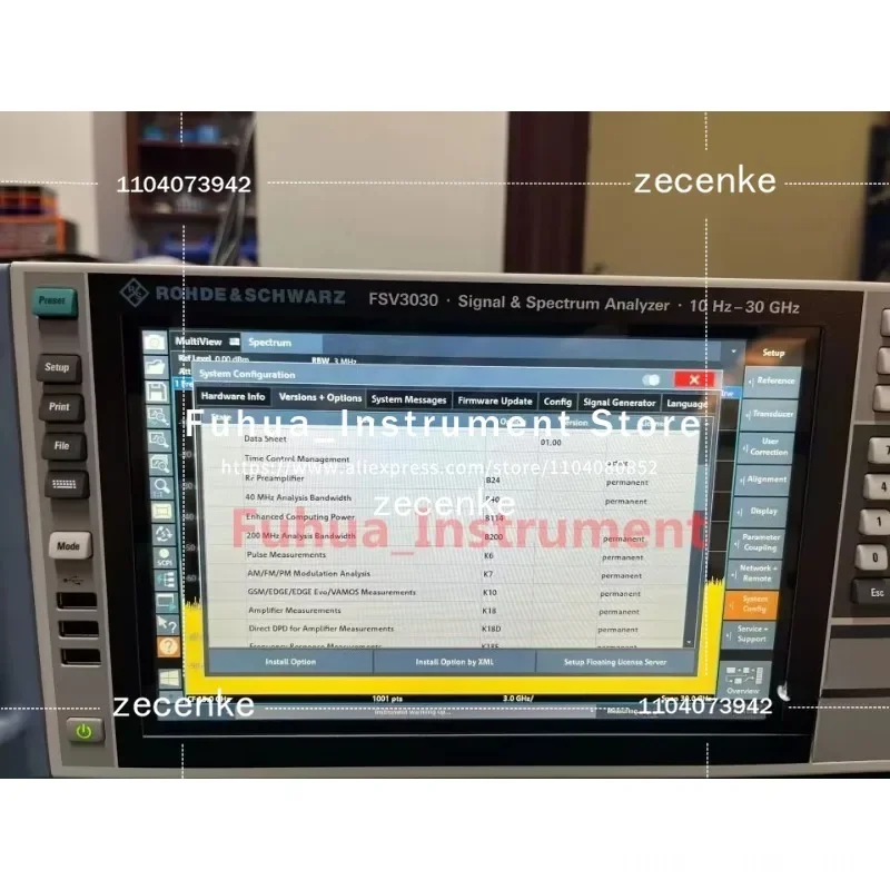 R&S (Rohde & Schwarz) FSV3030 10Hz-30GHz Signal ( SPECTRUM ) ANALYZER ...