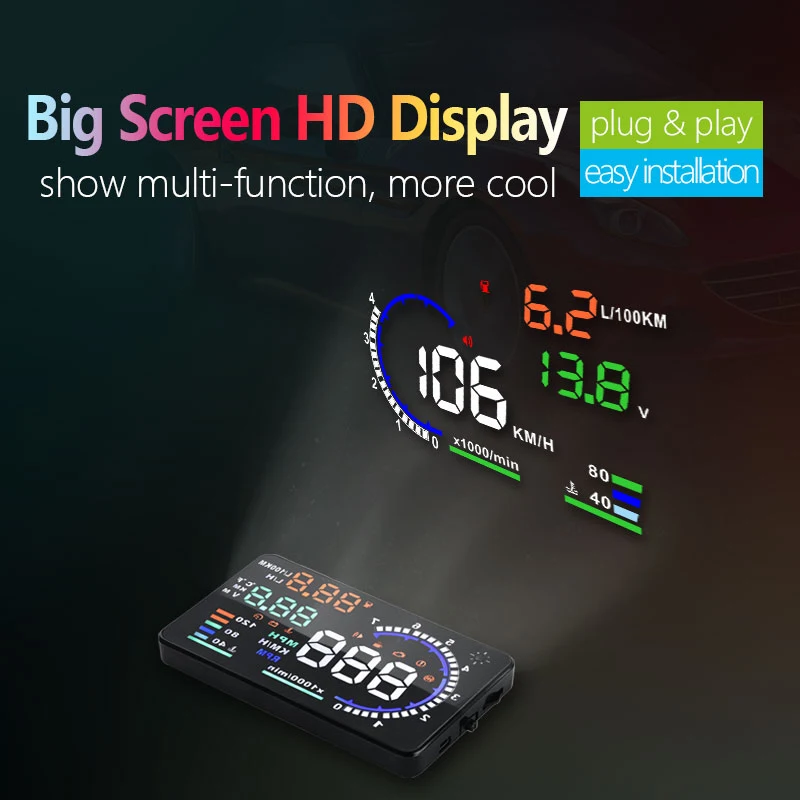 A8-OBD2-For-HUD-Car-Head-Up-Display-Digital-Speedometer-Windshield ...