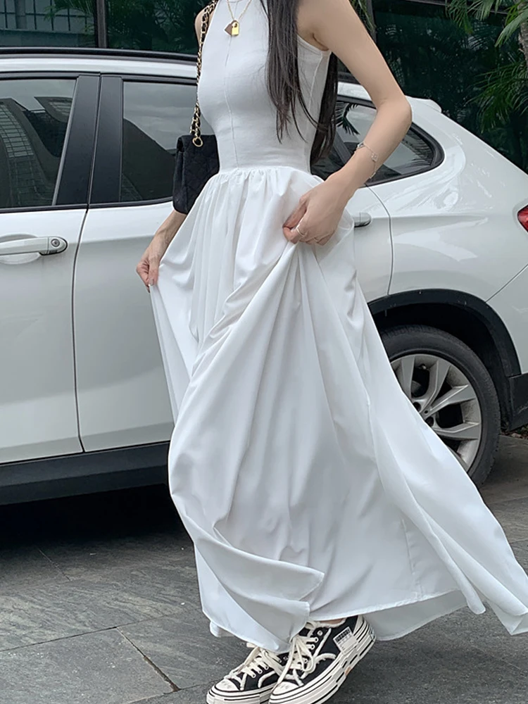 Summer-Women-s-French-Elegant-Midi-White-Tank-Dress-Sleeveless ...