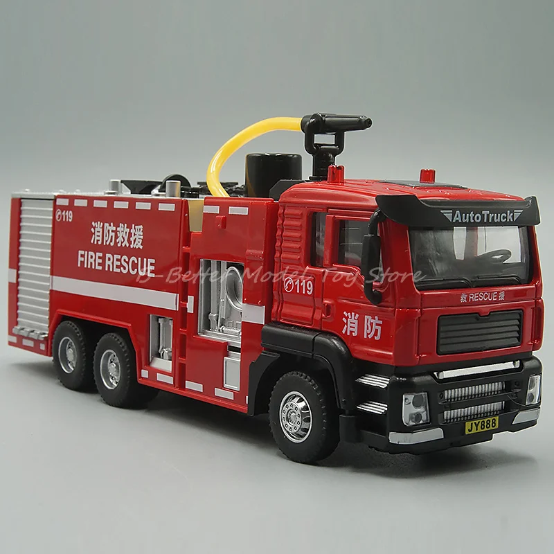 1:50 Diecast Metal Engineering Model Toy Pumper Fire Engine Spray Water ...