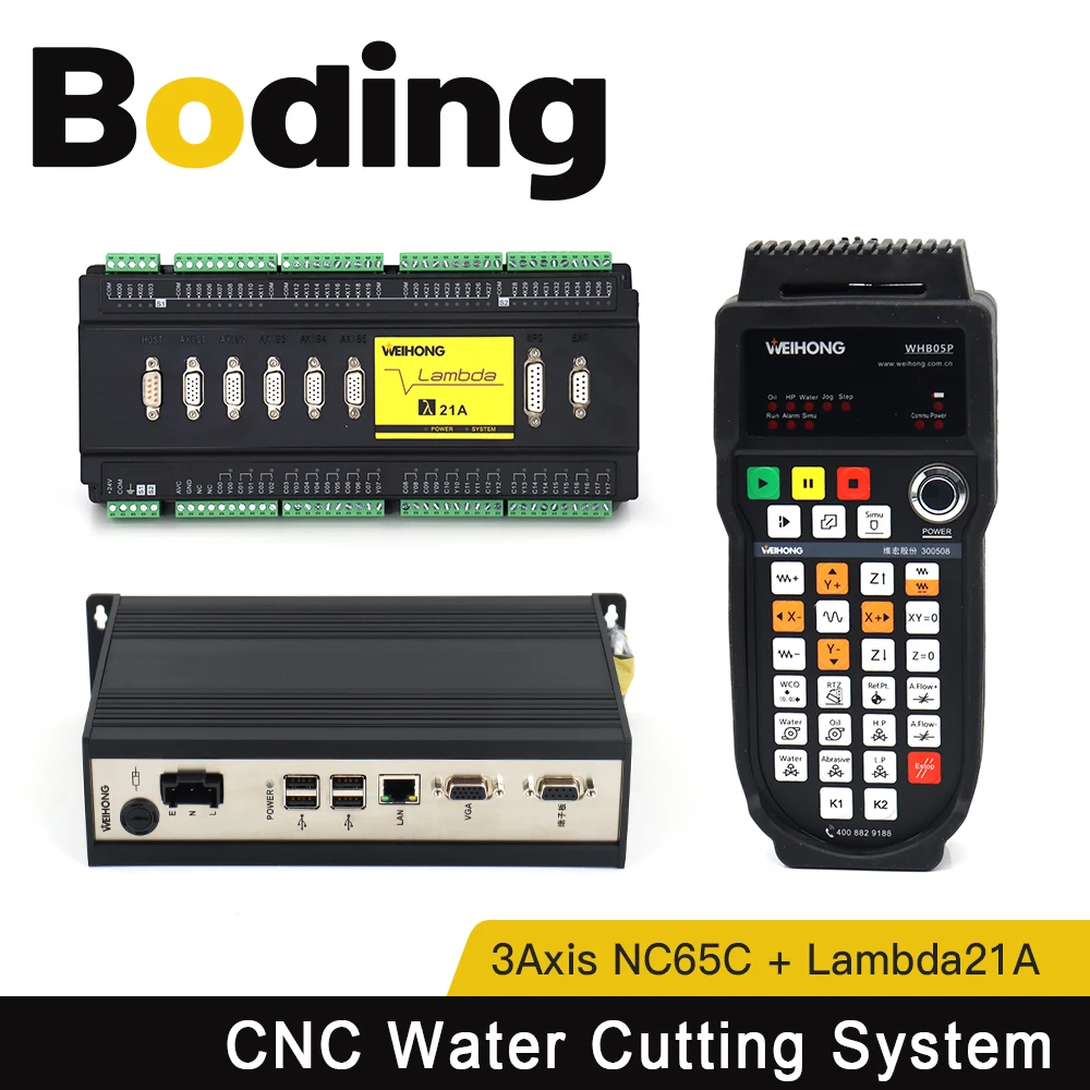 WeiHong 3Axis CNC Water Cutting Control System Lambda21A+NC65C+Wireless ...
