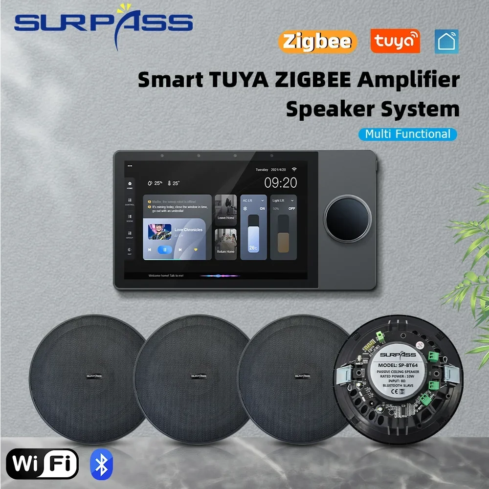 8inch-Smart-Home-Audio-WiFi-Amplifier-TouchScreen-Android8-1-wall-panel-TUYA-ZIGBEE-Music-Panel ...