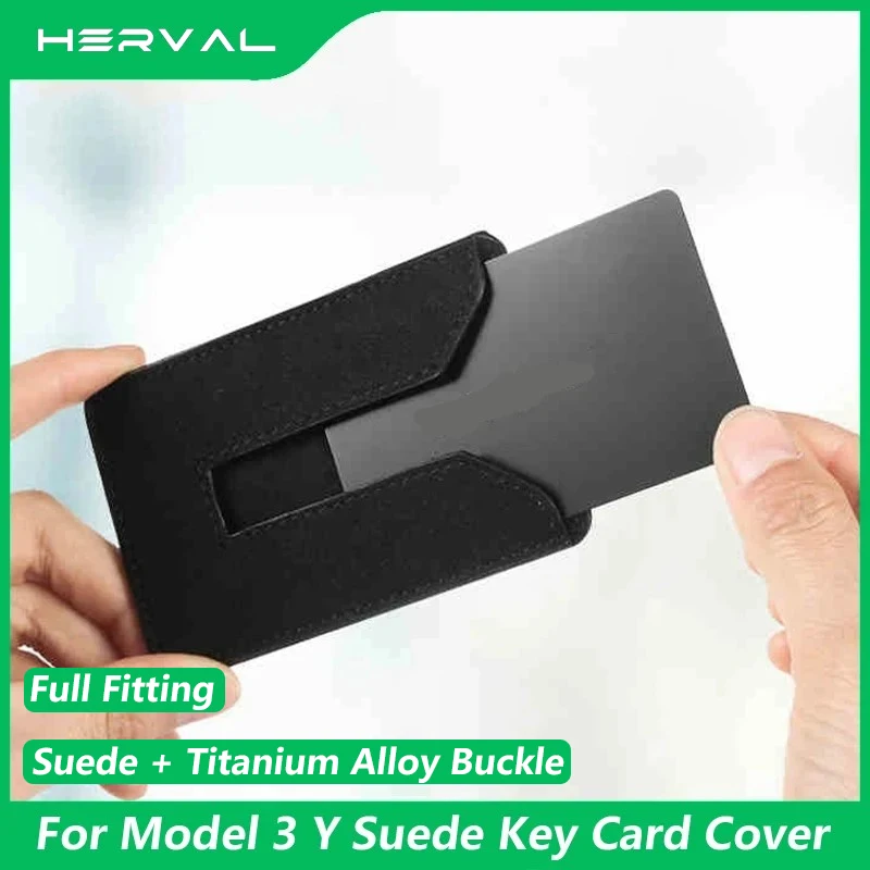 Herval-Suede-Key-Card-Case-For-Tesla-Model-3-Model-Y-Key-Card-Protector ...