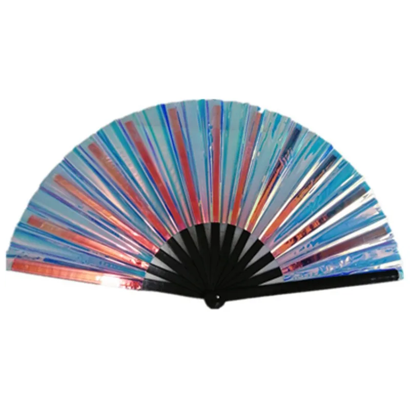 Transparent-Wide-Application-Large-Shining-Rave-Hand-Fan-Decorative ...