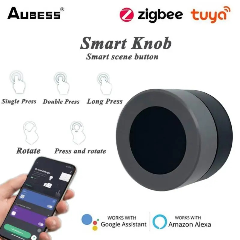 Tuya Zigbee Smart Knob Wireless Switch Button Controller Battery ...