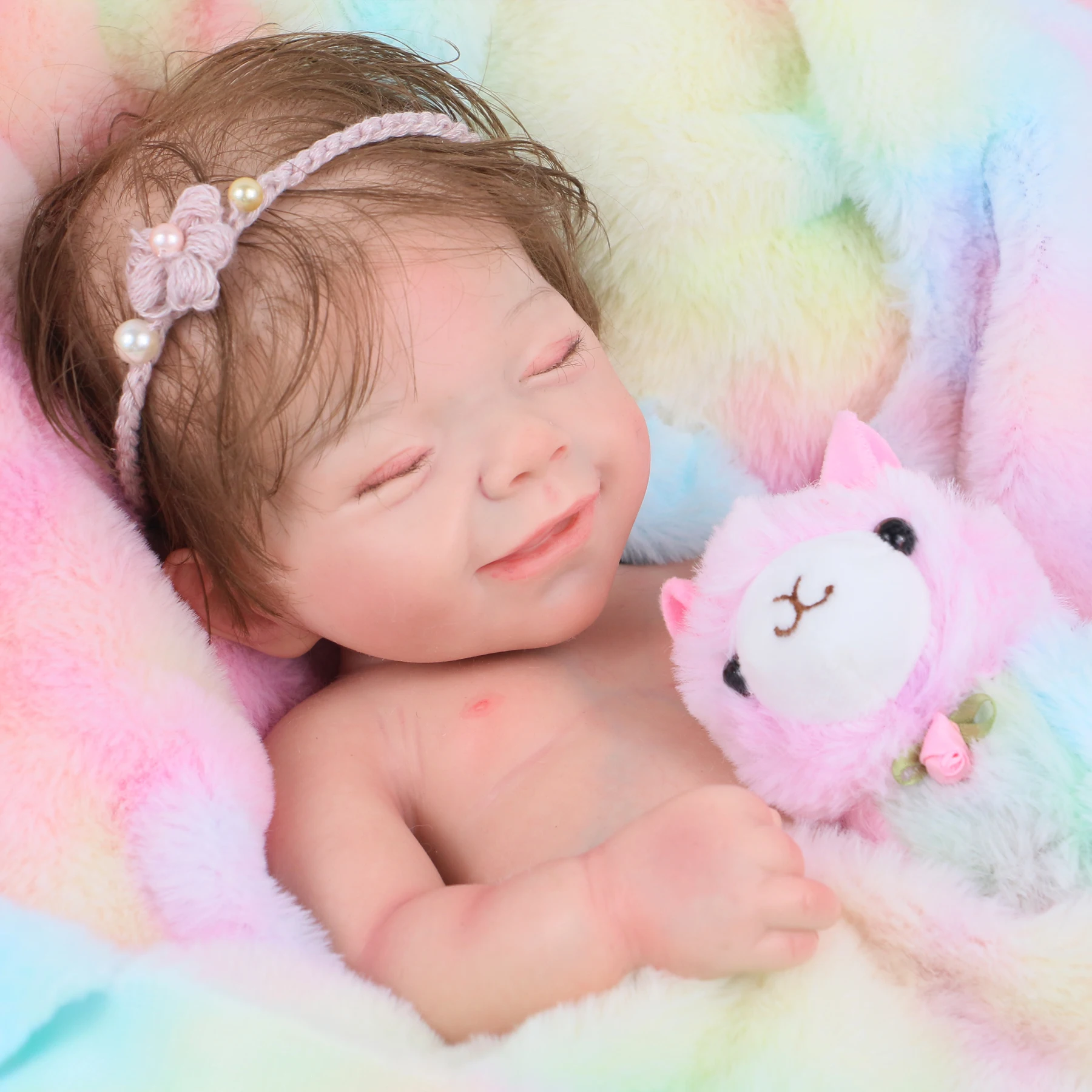 Full-Silicone-Body-16-Inch-Implanted-Hair-Smile-face-Reborn-Baby-Doll ...