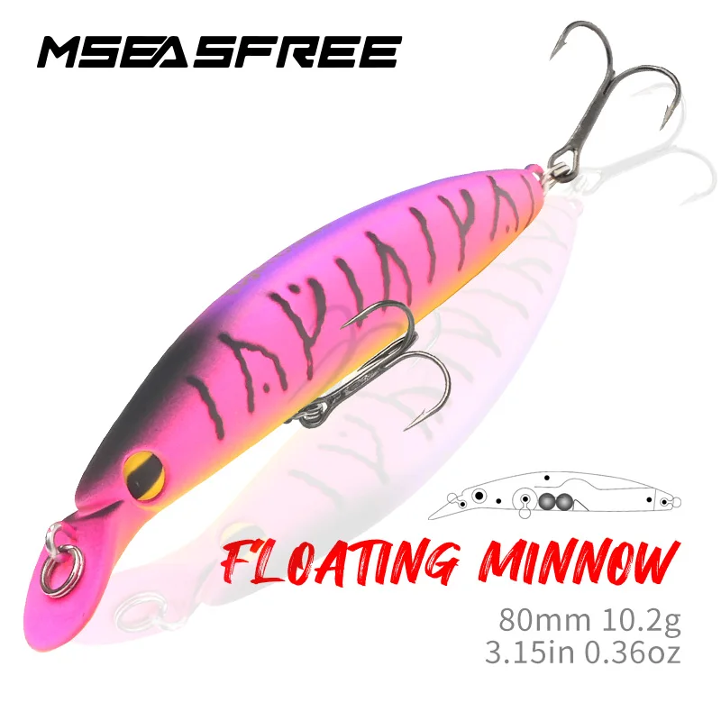 MSEASFREE-80mm-10-2g-Floating-Minnow-Baits-Rattle-Wobblers-Long-Casting-Propbaits-For-Bass-Perch ...