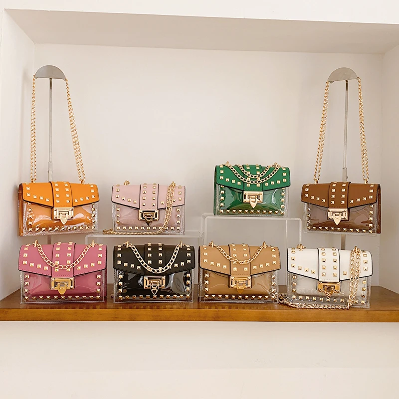 Summer-Transparent-PVC-Small-Square-Bag-for-Women-Chain-Rivet-Jelly ...