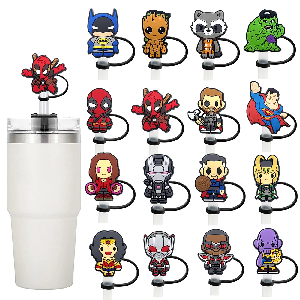 Hot-Toys-Marvel-The-Avengers-SuperHero-Straw-Cover-Cap-Drink-Straw-Plug ...