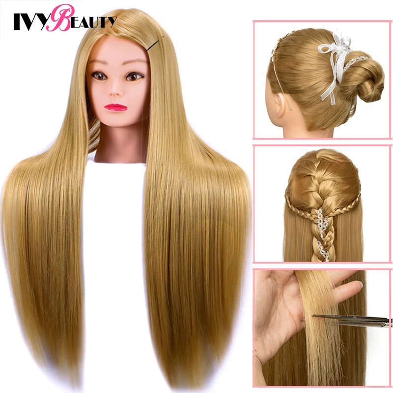 New-Female-Styling-Training-Mannequin-Head-With-Synthetic-Hair-For ...