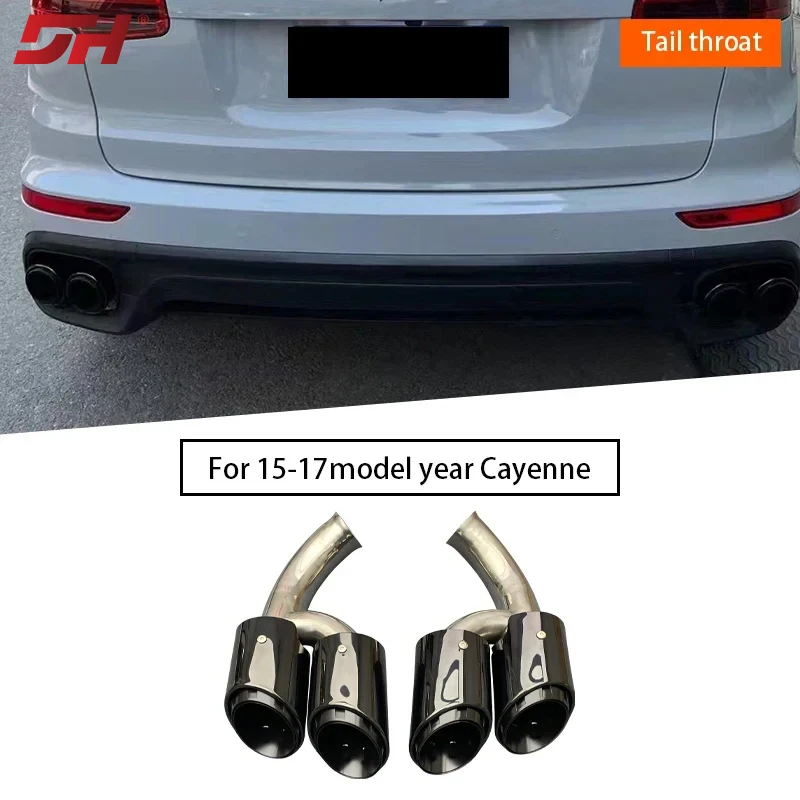 For 2015 To 2017 Porsche Cayenne 958-2 Exhaust Pipe Upgrade GTS Black ...