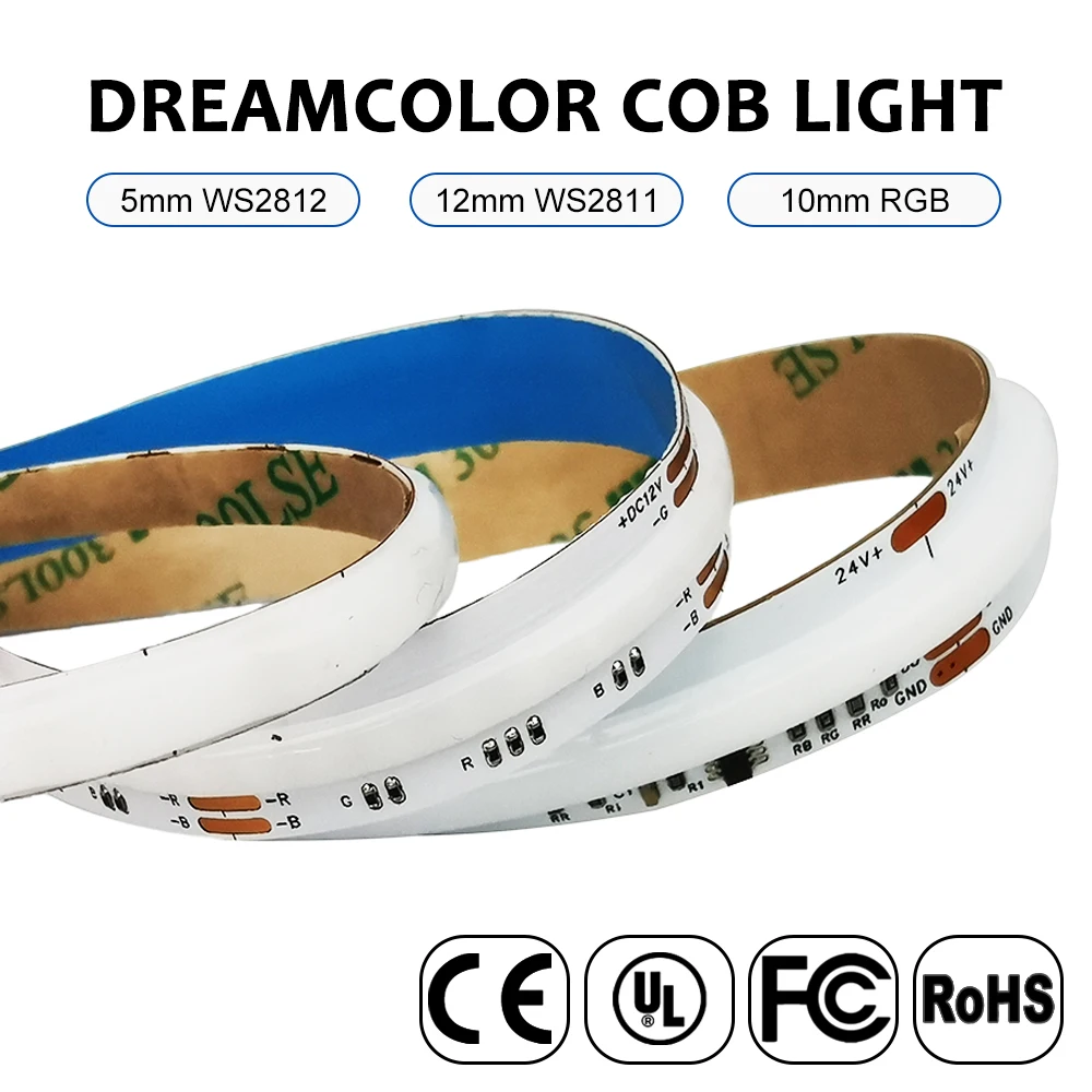 5mm WS2812 Full Colors COB Led Strip 840 720 100 Pixels WS2811 ...