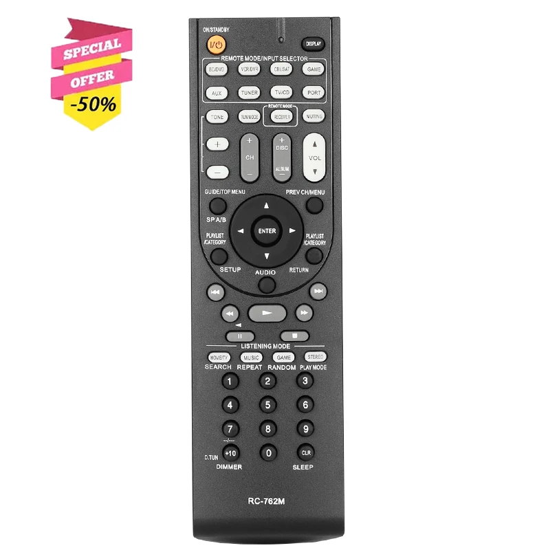 RC-762M-Remote-Control-For-ONKYO-AV-Receiver-HT-R280-HT-R290-HT-R358-HT ...