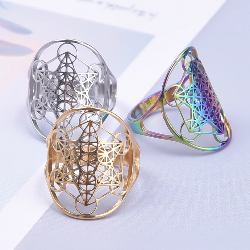 Exquisite-Hollow-Six-Point-Star-Adjustable-Rings-For-Women-Men ...