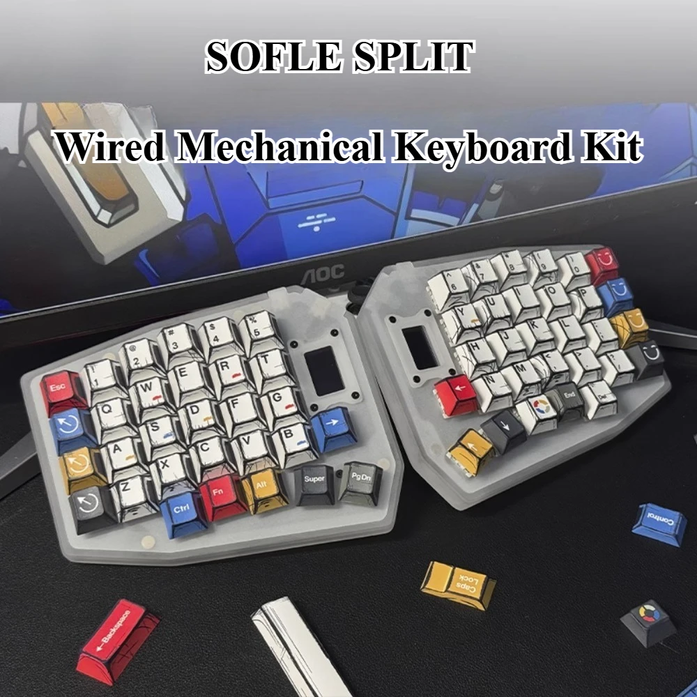 Sofle Split Mechanical Keyboard Kit Wired Type-C Hot-Swap Oled Screen ...