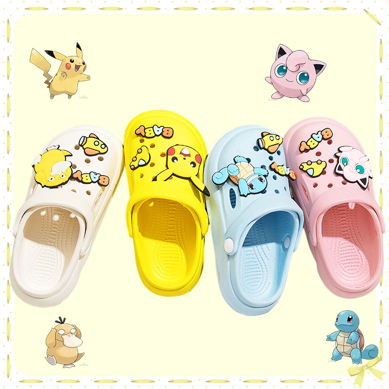 Pokemon Kids Croc Soft Summer Non Slip Home Ourside Cartoon Sandals ...