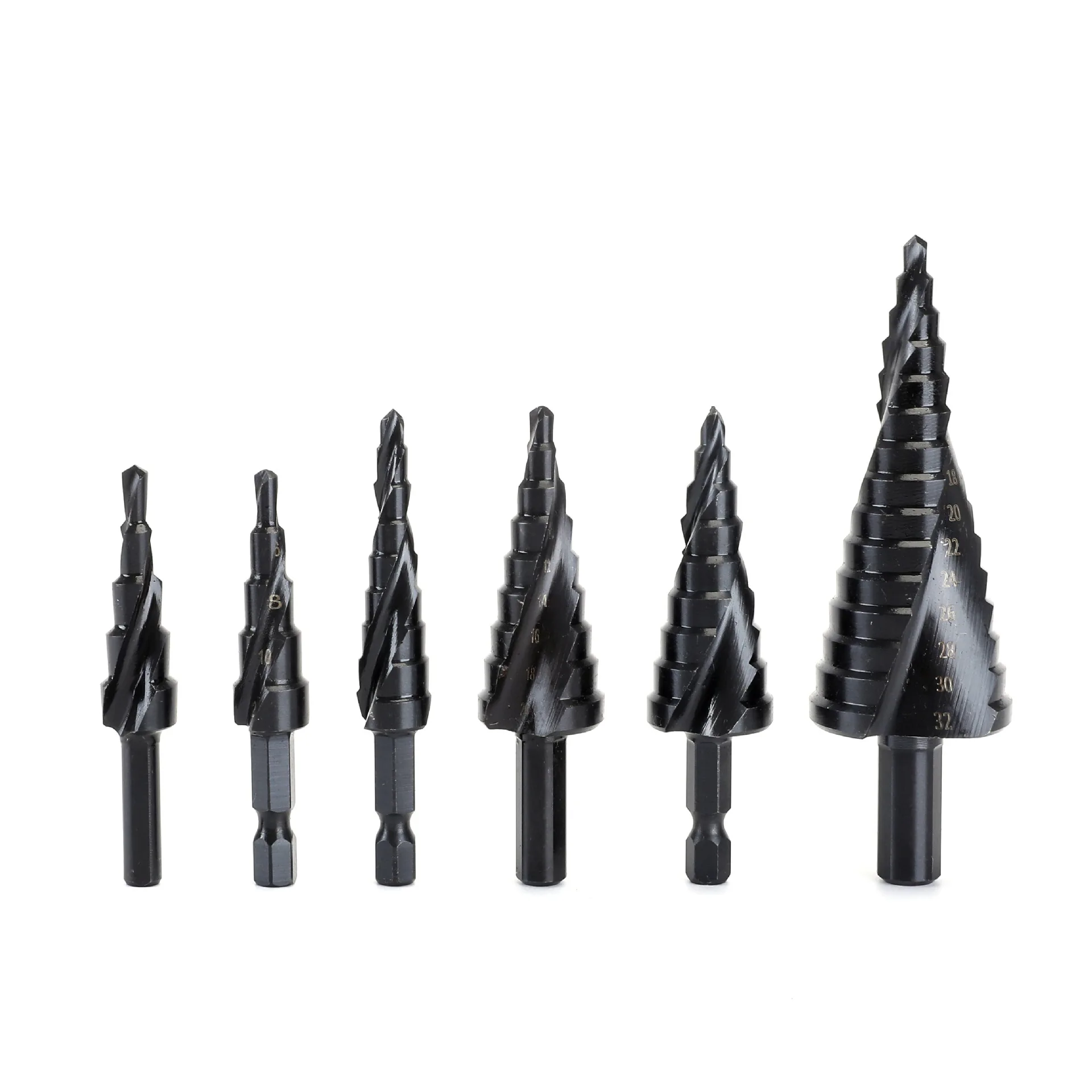Hexagon-Shank-Spiral-Groove-Black-Pagoda-Drill-Bit-4-12-4-20mm-Stepped ...
