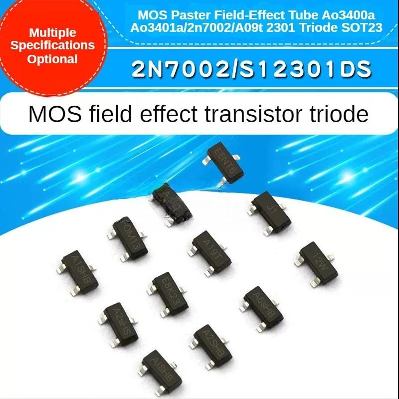 20pcs-MOS-SMD-Transistor-2N7002-AO3400-AO3401-BSS138-BSS84-CJ2302-S2 ...