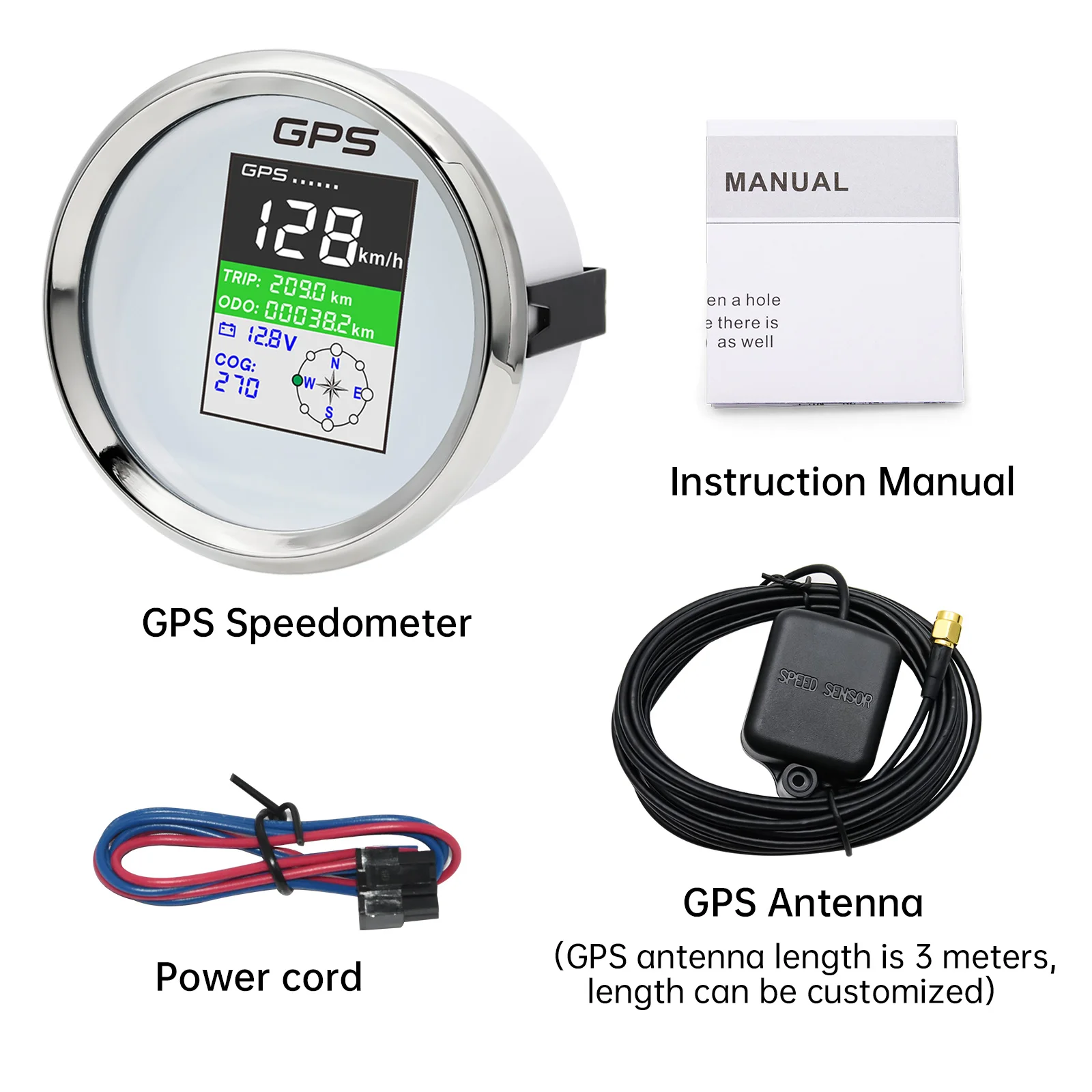 85MM-GPS-Speedometer-LCD-Digital-GPS-Speed-Gauge-Trip-ODO-COG-For-Boat ...