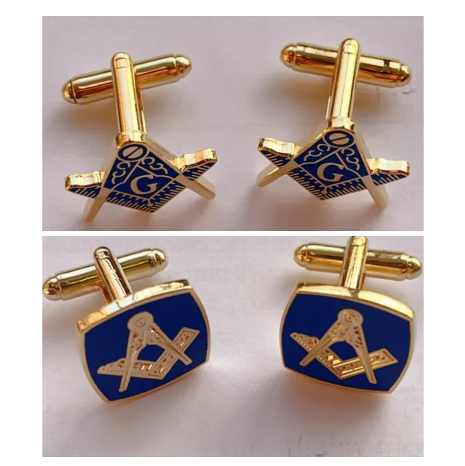 Classic-Golden-Freemason-Cufflinks-Copper-Enamel-Masonic-Cuff-Links ...