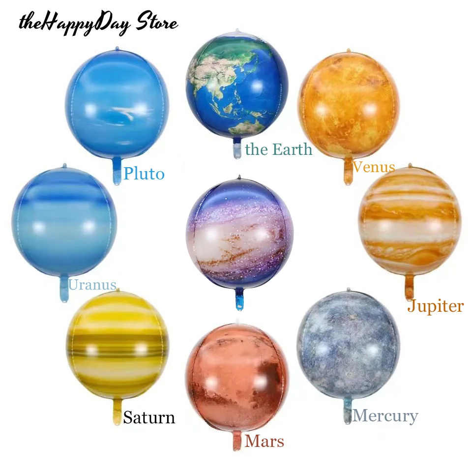 2Pcs-22inch-4D-Round-Foil-Balloons-Earth-Moon-Planet-Solar-System ...