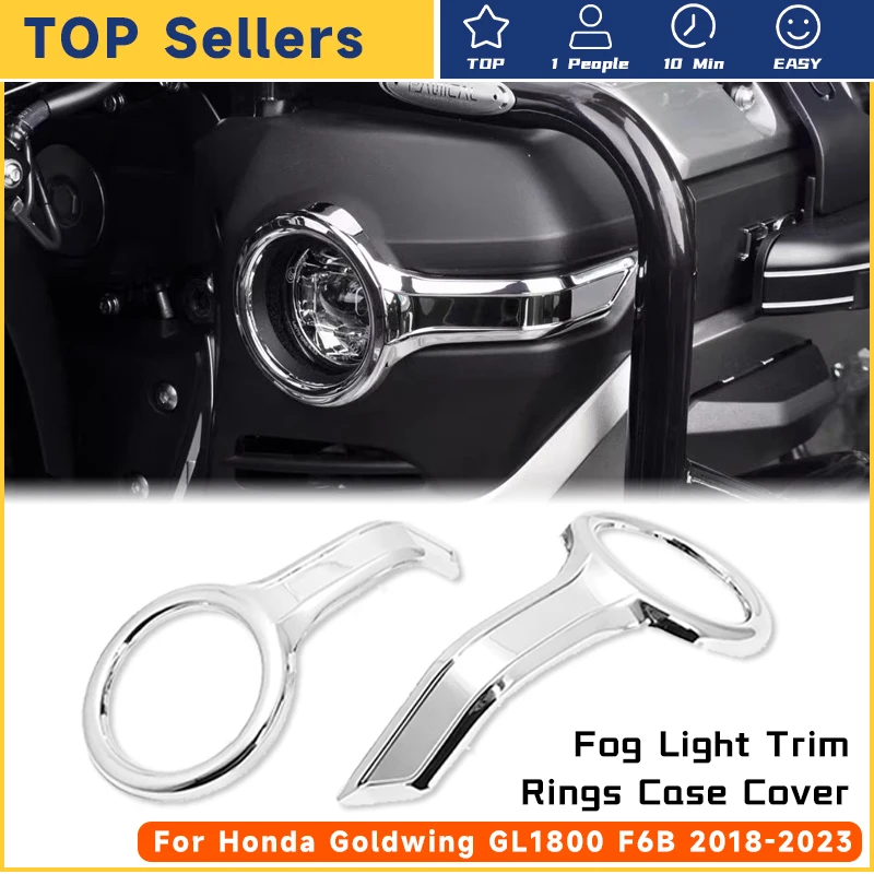 2-PCS-Motorcycle-Fog-Light-Trim-Rings-Case-Decorative-Cover-Chrome-for ...