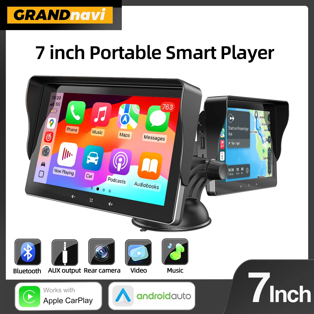 Grandnavi 7" HD IPS Screen Portable Car MP5 Player Mirrorlink wireless ...