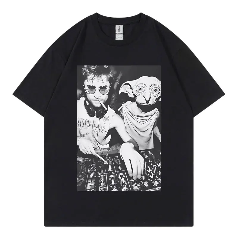 Con Dobby The House Elf DJ fumar divertido Meme camiseta gótica Vintage ...