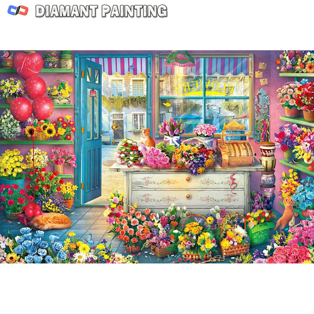 New Full Diamond Painting House Cross Stitch Kits 5D DIY Diamond Mosaic ...