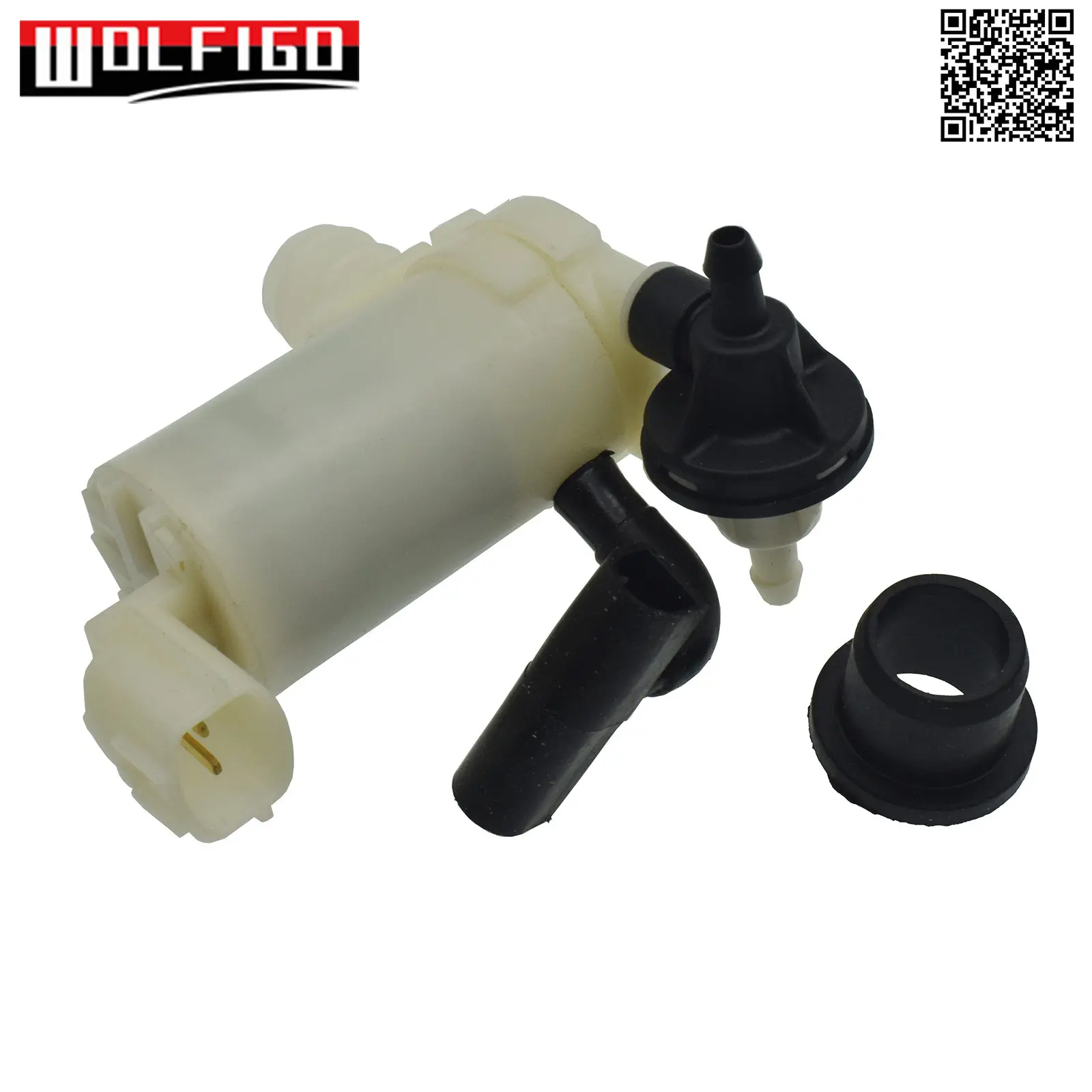 New-Front-Rear-Windscreen-Washer-Pump-Twin-Outlet-with-Exhuast-Pipe-For ...