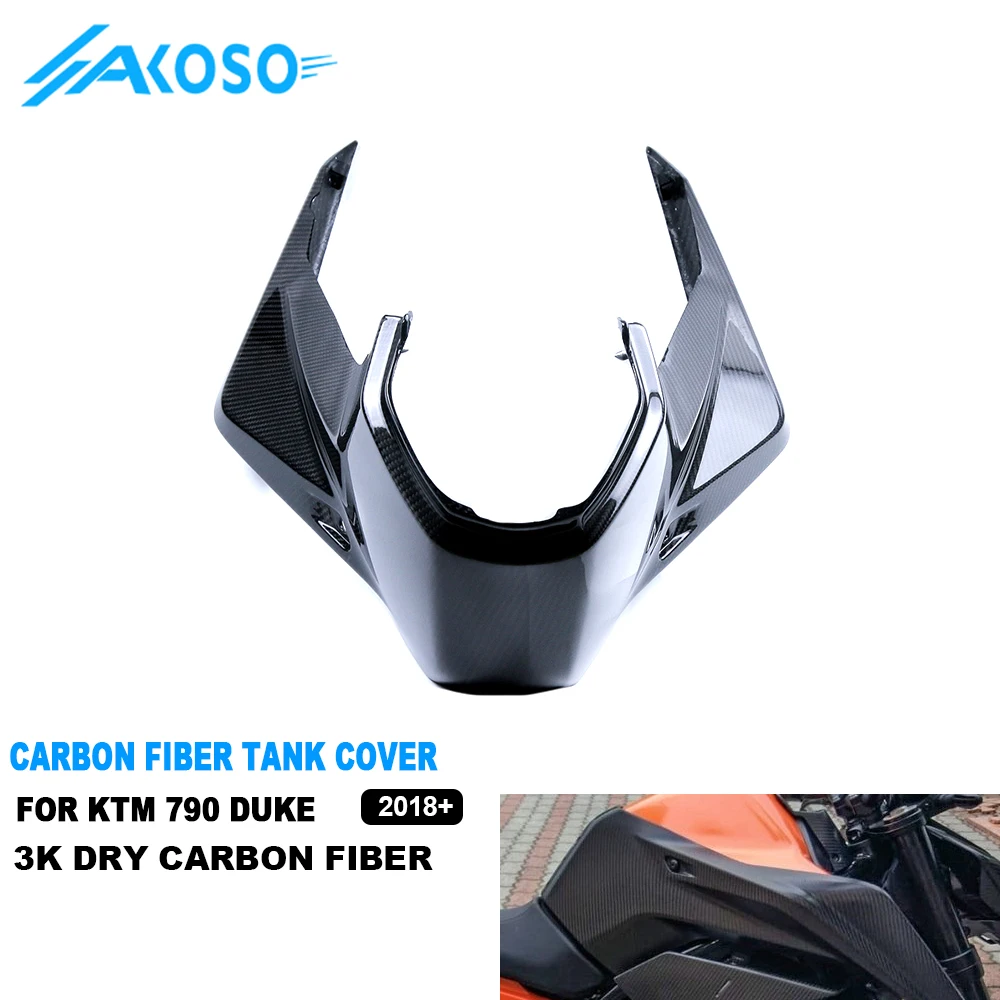 AKOSO 790 890 Duke 3K Dry Carbon Fiber Motorcycle Front Fuel Tank Cover ...