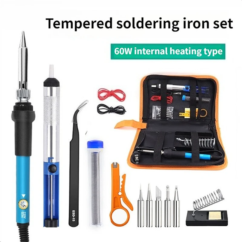 Adjustable Temperature LCD Soldering iron kit 220V 60W Solder welding ...