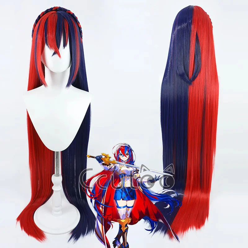 Fire Emblem Engage Game Alear Wig Red Mixed Blue Synthetic Hair 130cm ...