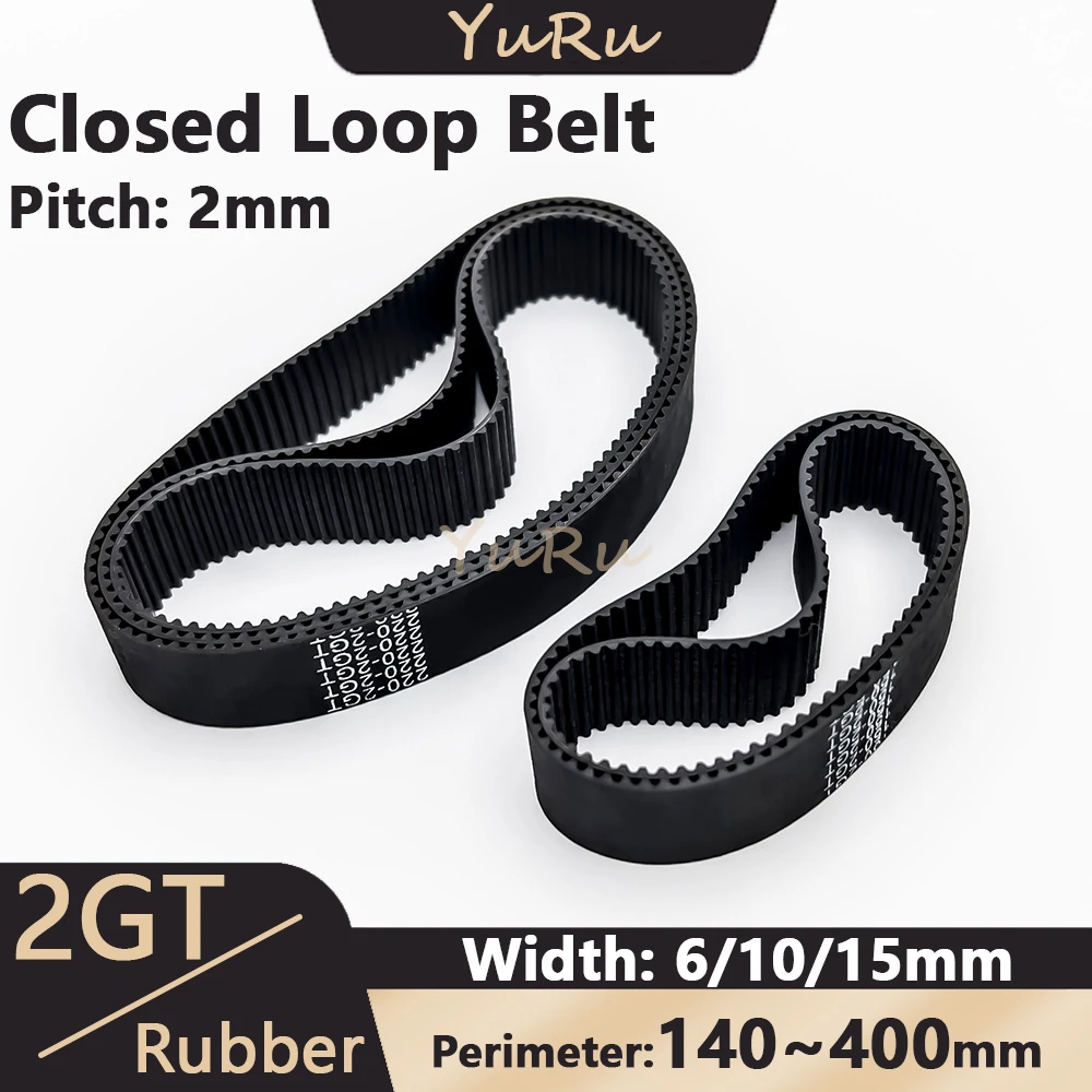 2mgt 2gt Belt Width 6/10/15mm Rubber Closed Loop Perimeter 140 142 144 ...